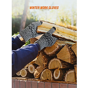 TRENDOUX Winter Gloves Men Women, Touch Screen Unisex - Stretchy Material - Elastic Cuff - Hands Warm Windproof for Running Driving Walking Hiking - Thickened Knit Extreme Cold Weather Glove - Black M