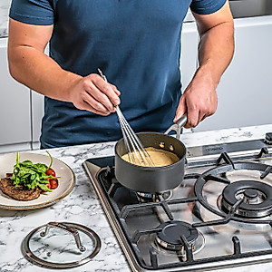 Ninja ZEROSTICK 16cm Saucepan, Hard Anodised Aluminium [C30216UK] Induction Compatible, Dishwasher Safe Gray