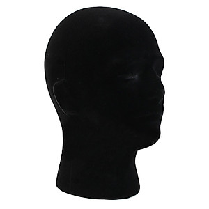 LIAMTU Male Wigs Display Mannequin Head Stand Model HTC Vive VR Headsets Mount Styrofoam Foam Black