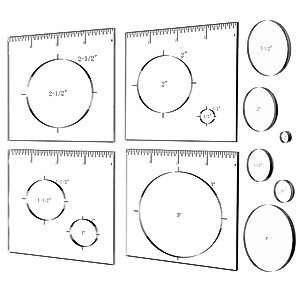 Monliful Pack of 4 Circle Inlay Template Set Router Templates for Woodworking,Router Jig Templates Decorative Templates