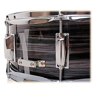 Deluxe Snare Drum by GRIFFIN | 14" x 5.5" Poplar Wood Shell with Zebra PVC Glossy Finish | Percussion Musical Instrument with Drummers Key for Students & Professionals | 8 Tuning Lugs & Snare Strainer