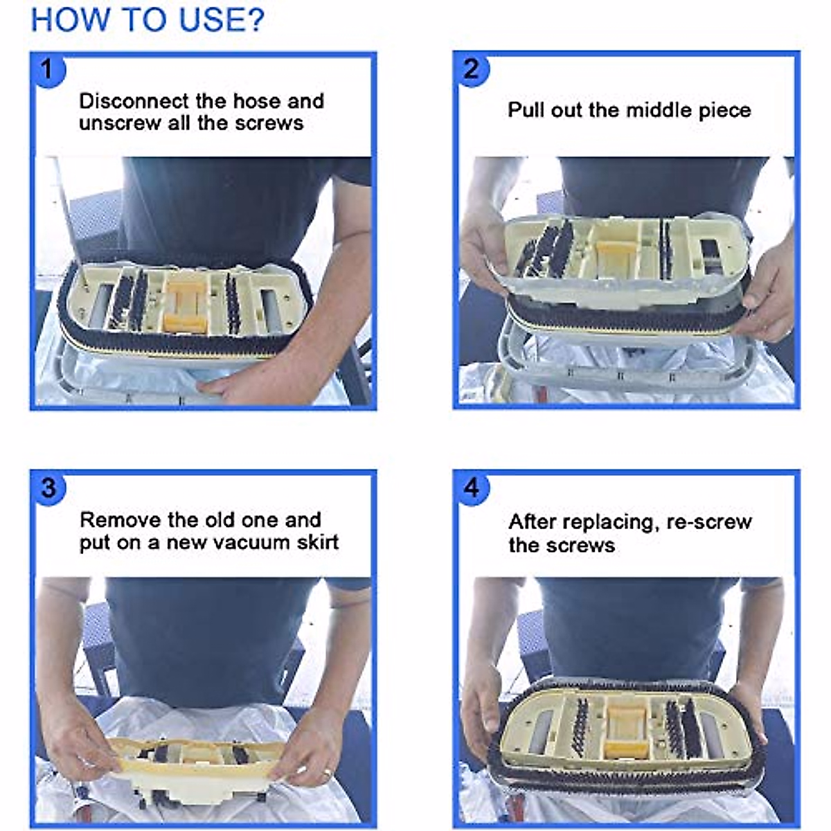 ATIE Pool Cleaner Vacuum Skirt Compatible with Pentair Kreepy krauly Great White GW9500 and Dorado 360151 Pool Cleaner GW9508 Vacuum Skirt (2 Pack)