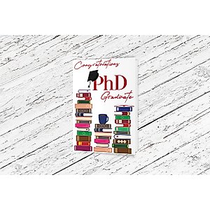 Red Door Inspirations Graduation Card - MBA and PhD Graduate Graduation Card. Includes single card and envelope. (PhD Graduate)