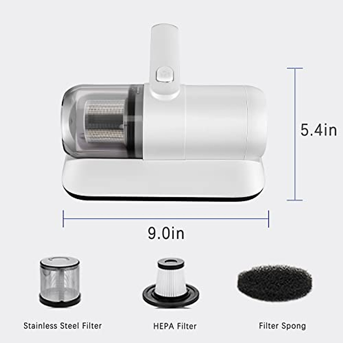 Hersven Bed Vacuum Cleaner, 12KPa Handheld Deep Mattress Cleaner high-Frequency Double Beat UV Mattress Vacuum Cleaner, Suitable for Bedding, Sofa, Other Fabric Surfaces