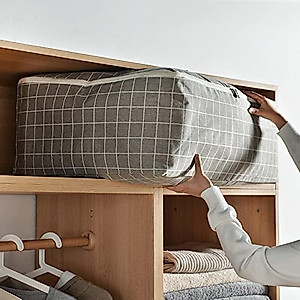 Liampo Large Capacity Clothes Organization and Storage Bins with Handles Bedding Storageused for Quilt Cover Quilt Luggage Packing 3 Pieces