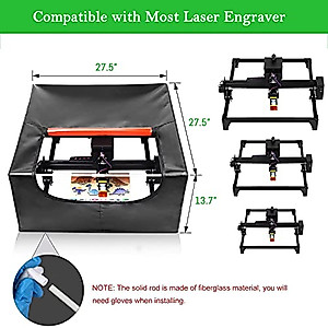 Esoilga Laser Engrave Enclosure with Vent, Fireproof Laser Engraving Machine Protective Cover with Exhaust Pipe and Exhaust Fan Compatible with xTool D1 Atomstack A5 ORTUR Aufero, Eye Protection