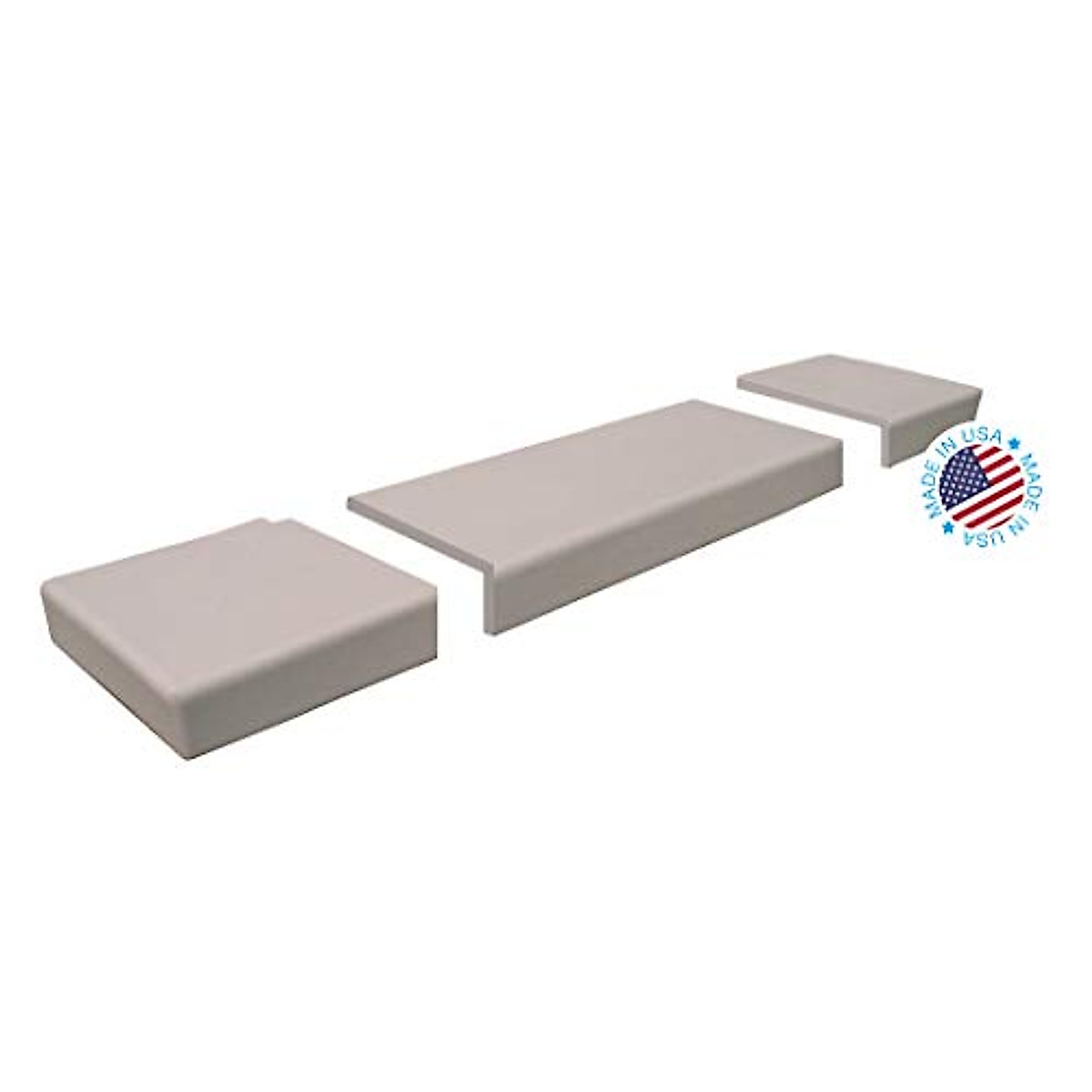 KidKusion Soft Seat Hearth Pad | Made in USA | Taupe | 90" x 14" | Fireplace and Hearth Protection