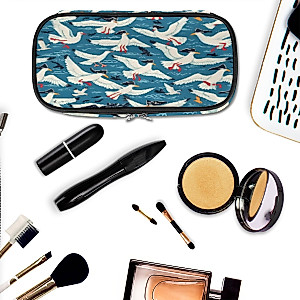 CFERSAN Pencil Case Aesthetic Pouch for Boys Girls Funny Bird Ocean Summer,Cute Kids Special Pen Bag Large Capacity Marker Case Storage with Zippers,Preppy Crayon Box Organizer for School Class