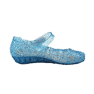 GUGUYeah Princess Costumes Jelly Flats Shoes, Cosplay Birthday Party Dress Up Sandals for Little Girls, Toddler or Kids Blue