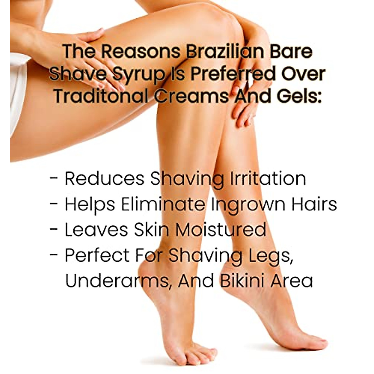 Brazilian Bare Tropical Coconut Extra Moisturizing Shave Syrup – Preferred Over Traditional Womens Shave Creams And Womens Shave Gels