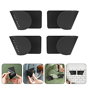 Hemoton 2 Pair Black Wall Pot Lid Holder Wall Door Mounted Pan Lid Cover Hanger Rack Multifunctional Kitchen Utensil Cutting Board Organizer for Home Kitchen