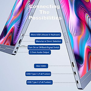 ZSCMALLS 4K Portable Monitor 15.6 Inch 100% sRGB HDR IPS FHD USB-C Laptop Monitor HDMI Computer Display, Gaming Monitor with Smart Cover&Speakers for Laptop PC MAC Phone PS4/5 Xbox Switch