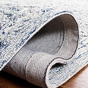 SAFAVIEH Trace Collection 8' x 10' Ivory/Blue TRC302M Handmade Premium Wool Area Rug