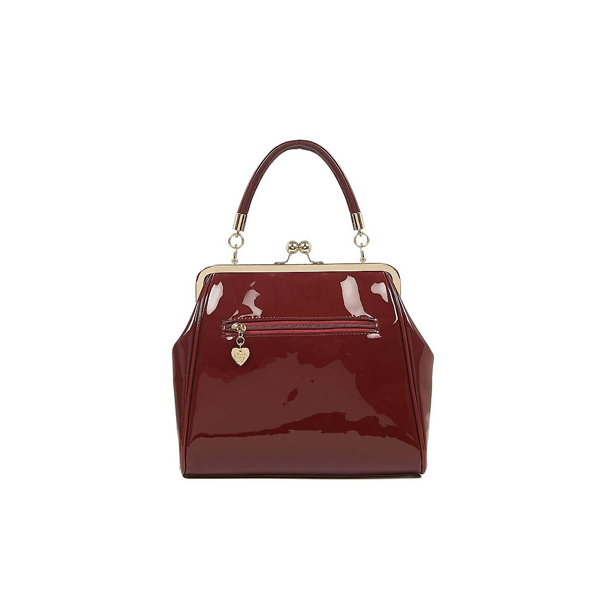Dancing Days American Vintage Rockabilly Retro 50s Top Handle Bag Handbag (Burgundy)