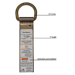Guardian Fall Protection 00500 RIDG-1 Single D-Ring Roof Anchor with Nails 11-Inch in Length and 1 D-ring, 9¾"