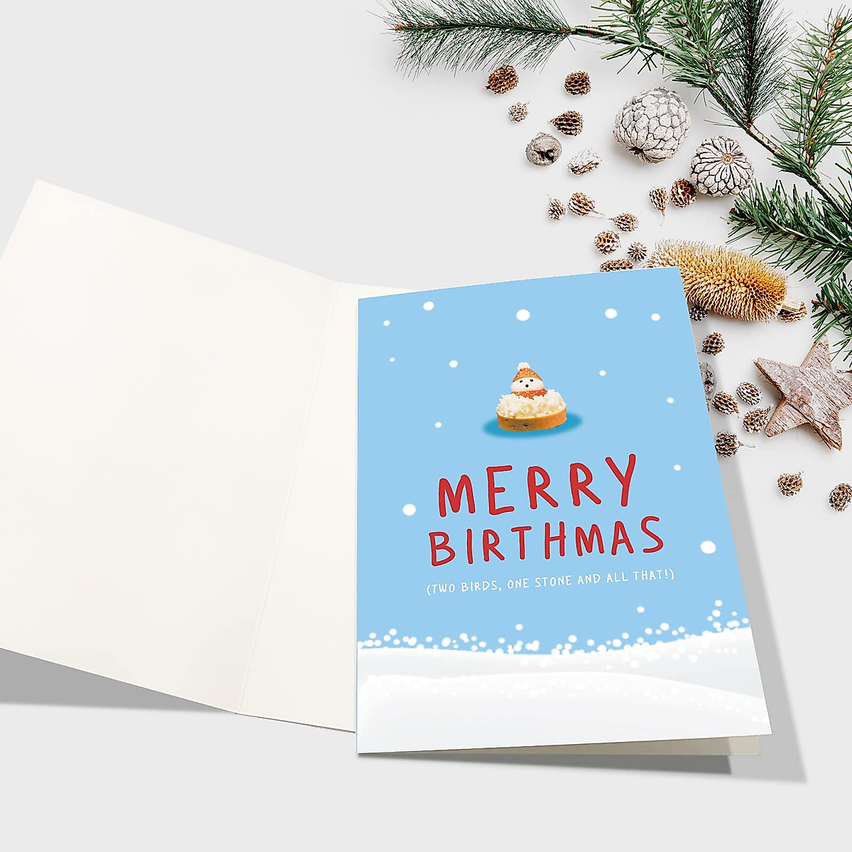 Funny Merry Christmas and Happy Birthday Card, Christmas Birthday Greeting Card, Xmas Bday Card