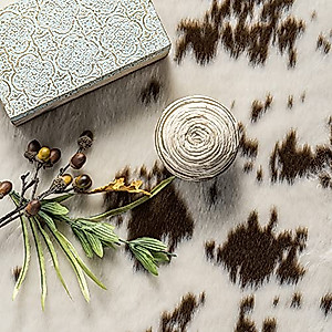 nuLOOM Marcia Machine Washable Faux Cowhide Accent Rug, 3' 10" x 5', Brown