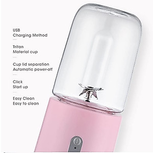 SRLIWHITE Portable Blender USB Blender Two Piece Electric Juicer Smoothie Blender Mini Personal Lemon Juicer (Color : Pink)