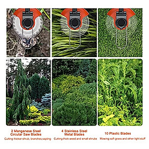 24V Electric Weed Eater Cordless Weed Wacker 3-in-1 String Trimmer with Wheels, Lawn Edger Brush Cutter with 3 Types Blades, Garden Tools for Garden and Yard