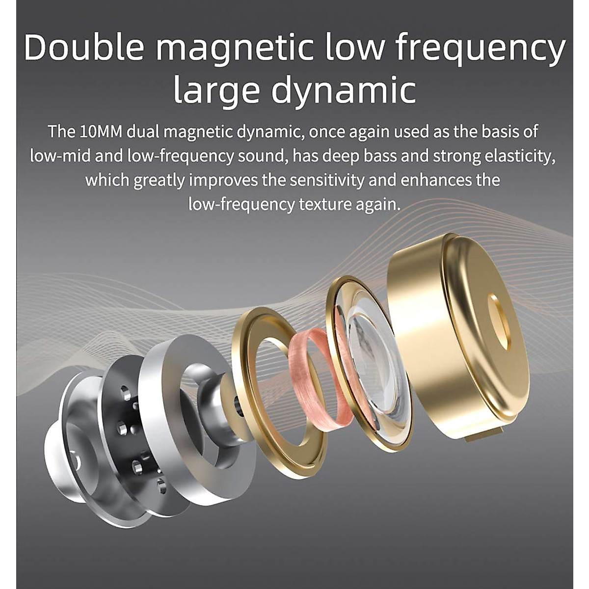 KZ DQ6 Array type three-unit dynamic in-Ear Headphone, HIFI Stereo Noise Isolating Sport IEM Wired Earphones/Earbuds/Headphones with Detachable Cable (without Mic, Grey)