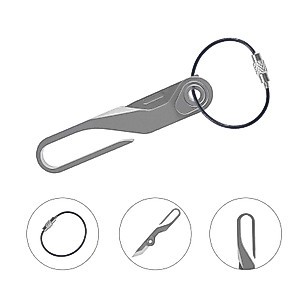 ThruNite Titanium Alloy Small Keychain Knife, Key chian EDC Tool, Mini Pocket Folding Knife with keyring, key organizer Box Cutter for Women Men, Silver