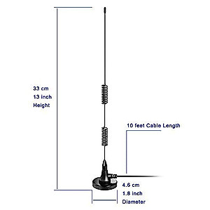 Bingfu Dual Band VHF UHF 136-174MHz 400-470MHz Ham Radio Magnetic Base Antenna Handheld Two Way Radio SMA Female Antenna for Kenwood Wouxun BaoFeng BF-F8HP UV-5R UV-82 BF-888S Ham Radio Walkie Talkie
