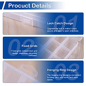 MroMax Fixed 24 Grids Clear Plastic Organizer Box Container Craft Storage, PP Organizer Box for Beads Organizer Art DIY Crafts Jewelry Fishing Tackles