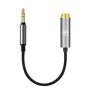 GEEKRIA Apollo 3.5mm Stereo Male to 4.4mm Balanced Female Adapter Cord / 5 Cores Conversion Audio Cable, Aluminum Alloy Casing, PP Yarn-Braided Upgrade Cable (5.5 Inches)