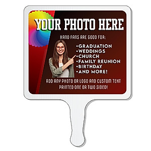 VictoryStore Custom Photo Church Fans - Hand Held Fans - Full Color Print - Waterproof Fans, 8x10.5 Inches, One Sided (108)