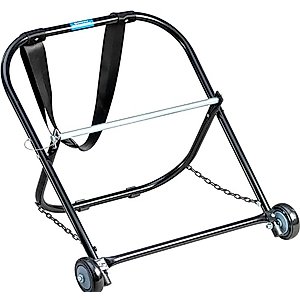 Jonard Tools CC-2721WS High Durability Steel Cable Caddy with Wheels and Pull Strap, Holds Cable Reels Up to 20” Diameter and 100 lbs Capacity,Black