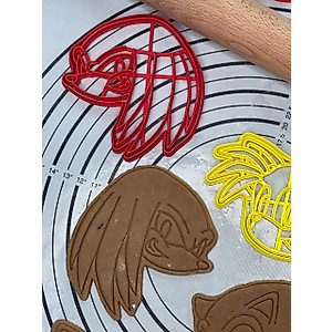 Set of 3 Sonic Knuckles the Echidna Miles Tails Prower Head Cookie Cutters & Molds Produced by 3D Kitchen Art