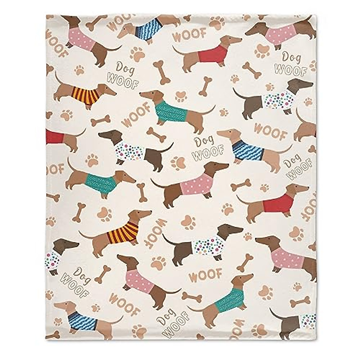 Ottoy Cute Dachshund Blanket Gifts Plush Fuzzy Cozy Soft Lightweight Blankets for Couch Air-Conditioning Quilts Decor Blanket for Chirstmas Gifts 50"x40" for Kids