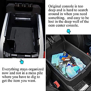 Vesul Center Console Storage Box Compatible with Ford Escape 2013 2014 2015 2016 ABS Tray Insert Armrest Organizer Glove Pallet