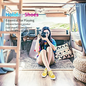 Obtaom Women Canvas Mules Memory Foam Clipper Fashion Sneakers Comfortable Slip-On Mule Backless Holiday Shoes（Lemon Yellow，US6）