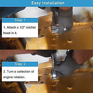 Engine Barring/Turning Socket Wrench For CAT Caterpillar, EUI/MUI & Mack Engines, Fits 3176/3196/3200/3208/3300/3400/3406/3500/3508/3512 Series, C9, C10, C12, C13, C15 and C16 & E-7, E-7 ETEC