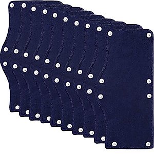 Cotton Hard Hat Sweatband Reusable Terry Cloth Snap-On Sweatband Liner Washable Hard Hat Accessories (Blue-10pieces)