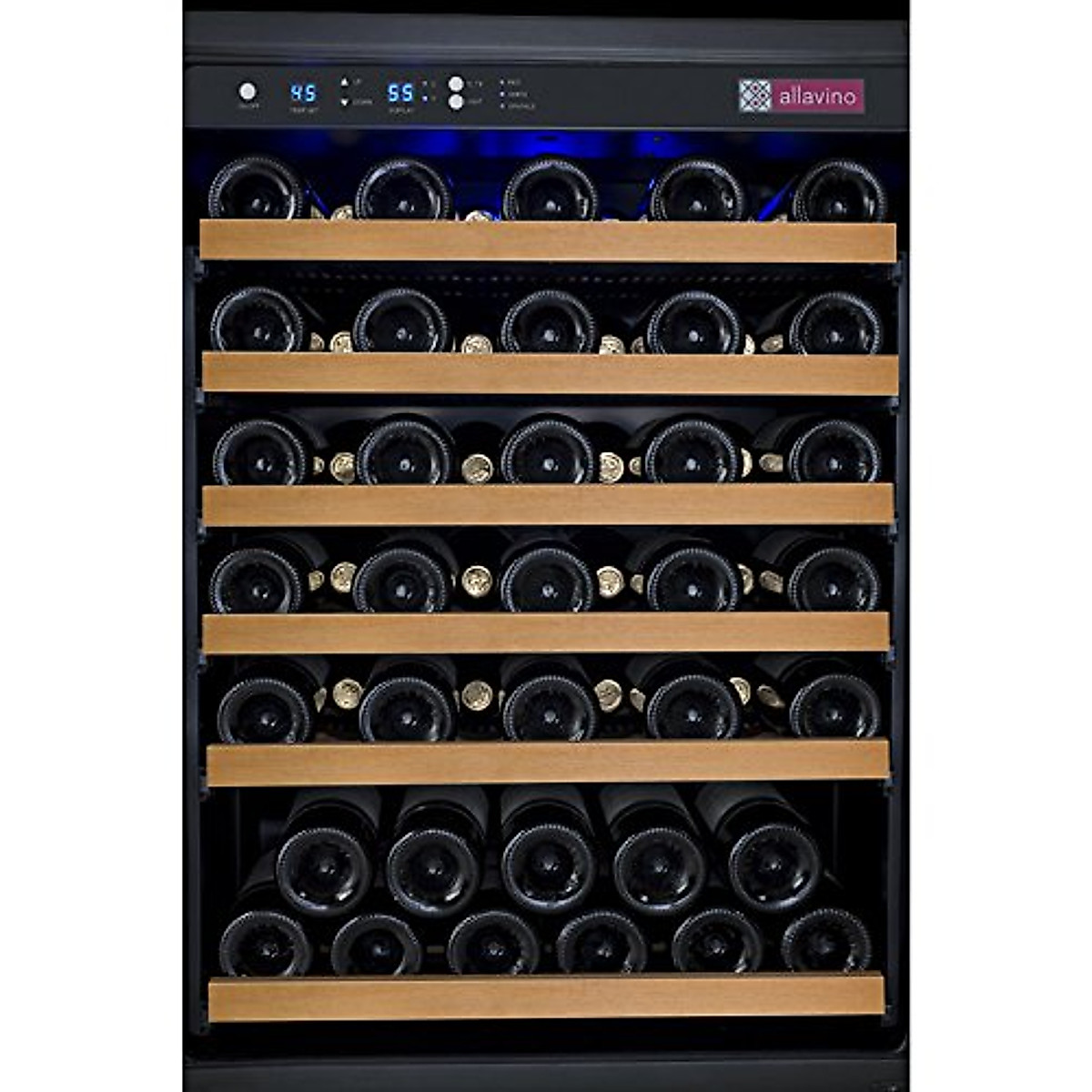 Allavino 24" Wide FlexCount II Tru-Vino 56 Bottle Single Zone Black Right Hinge Wine Refrigerator