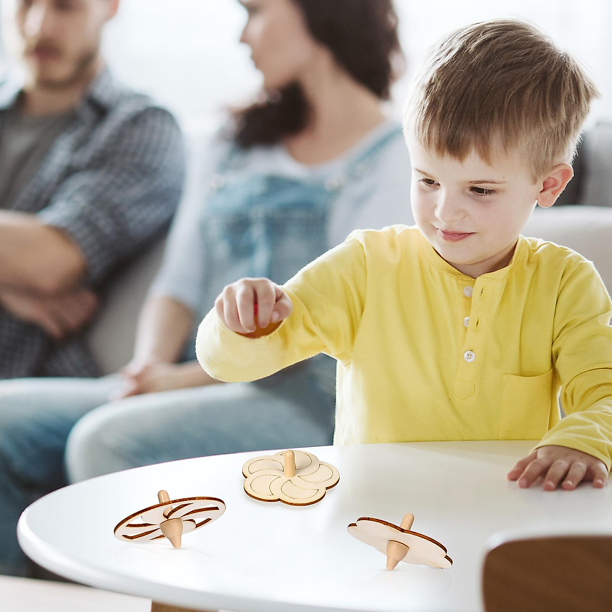 NUOBESTY 20pcs Spinning Top Wooden Gyroscope Blank Gyroscope Hollow Gyro Wood Gyro Tops for Kids DIY Gyroscope Kids Painting Toy Unfinished Tops Wood Tops Kids Gyroscope Kids Tops DIY Tops