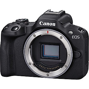 Canon EOS R50 Mirrorless Camera (Black) (5811C002) + Rode VideoMic + 64GB Card + Corel Photo Software + Bag + Charger + 2 x LPE17 Battery + Card Reader + LED Light + Flex Tripod + More (Renewed)