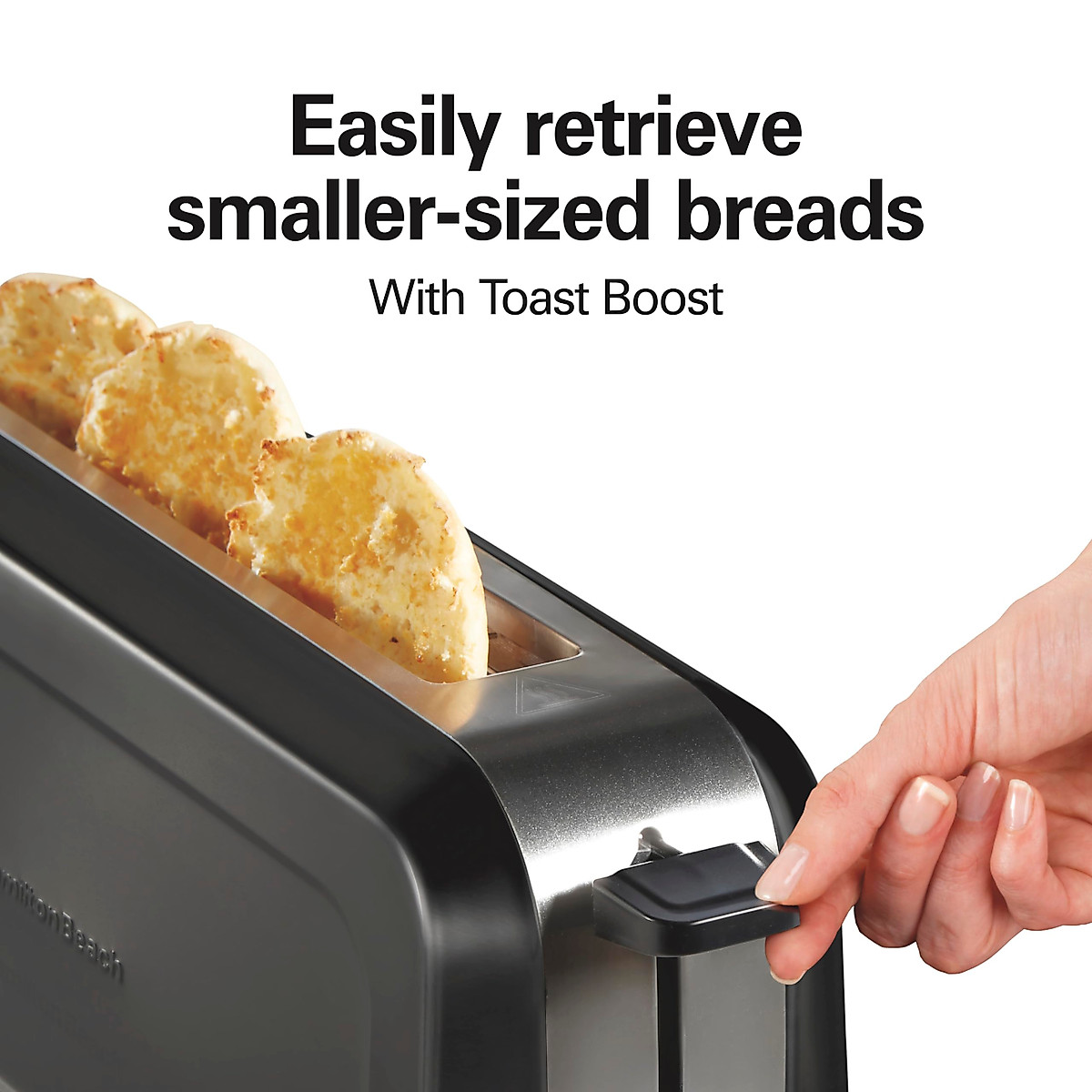 Hamilton Beach Extra Long Slot 2 Slice Toaster with Browning Control, Bagel Function, Cancel Button & Auto Shutoff, Modern Slim Design Fits Any Space, Black (22989)