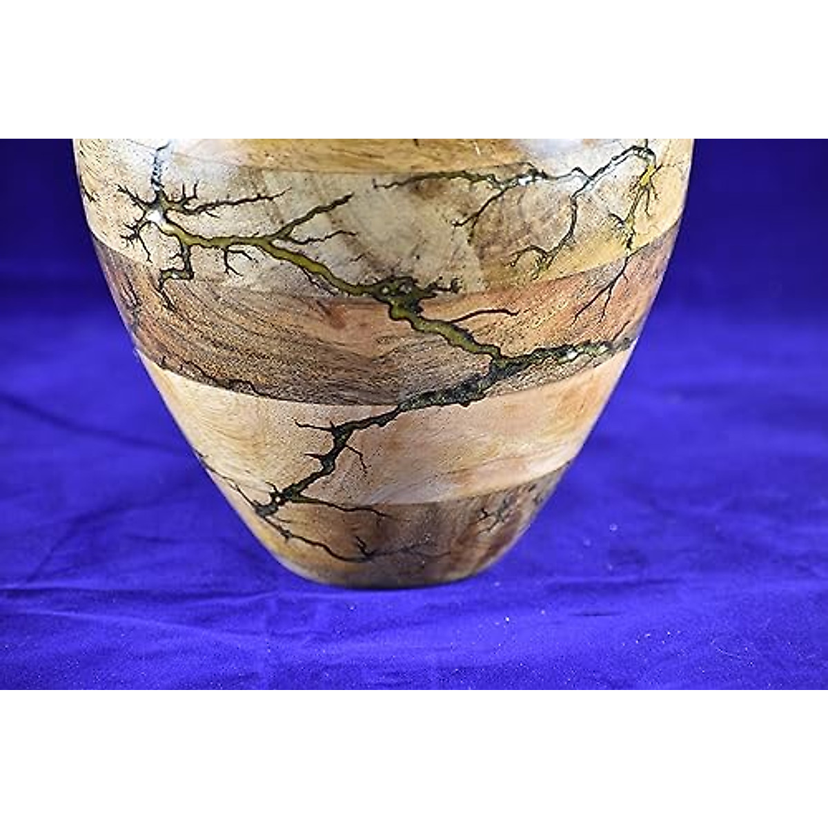 Royal Yellow Lichtenberg Figure Urn for Human Ashes Wooden Urn Box with Lid Pet urn Cremation urn Burial Urn Box Adult Funeral Urn Resin Urn Ashes Keepsake Urn for Ashes Wooden Urns (Extra Large)