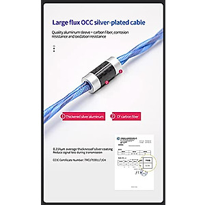 KZ Headphone/Earbuds/in-Ear Earphone Upgrade Cable,Upgrade 498-core Single Crystal Copper Silver-Plated Cable 0.75MM 2pin Gold-Plated pin 3.5mm Audio Plug (C Pin Translucent Blue)