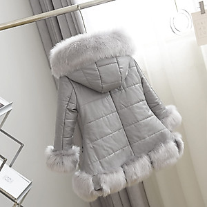 Girls Puffer Jacket Toddler Winter Coat Hooded Thickened Warm Winter Snowsuit Coat Windproof Jacket Outerwear Grey