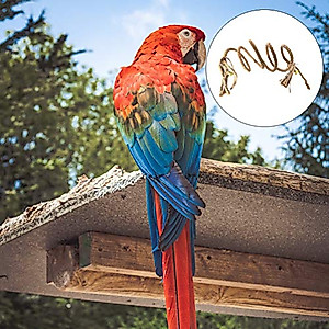 POPETPOP Parrot Rope Perch Hemp Rope Bungee Bird Toy Parrot Cage Toy for Conure (S)