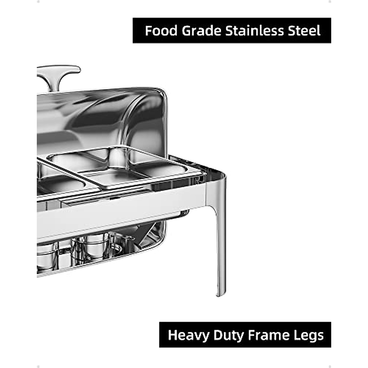 RIEDHOFF RE-NT-1/1+2 Chafing Dish, Full size pan& Hall-size pans, Rectangular