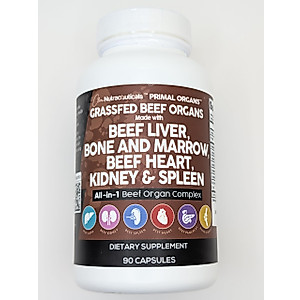 Clean Nutraceuticals Grass Fed Beef Liver Capsules - Premium Quality Supplement Packed with Desiccated, Beef Heart, Beef Spleen, Beef Pancreas Plus Bone & Marrow Dao Enzyme Pills