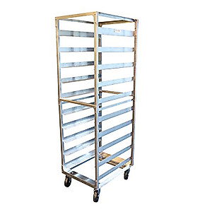SHOPCraft 10 Pan 6" Spacing Commercial Aluminium Bun Racks, NSF Listed Heavy Duty Speed Rack for Bakery, Restaurant & Catering, 10 Tier 20.5" x 26" x 70" Speed Rack with Heavy Duty Plate Casters
