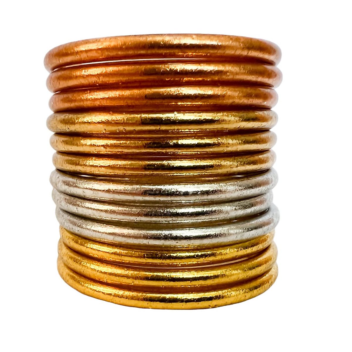 EMME Bangles EVERYDAY RAIN OR SHINE BRACELETS THAI - 3 Piece Set (Rose Gold, Medium)