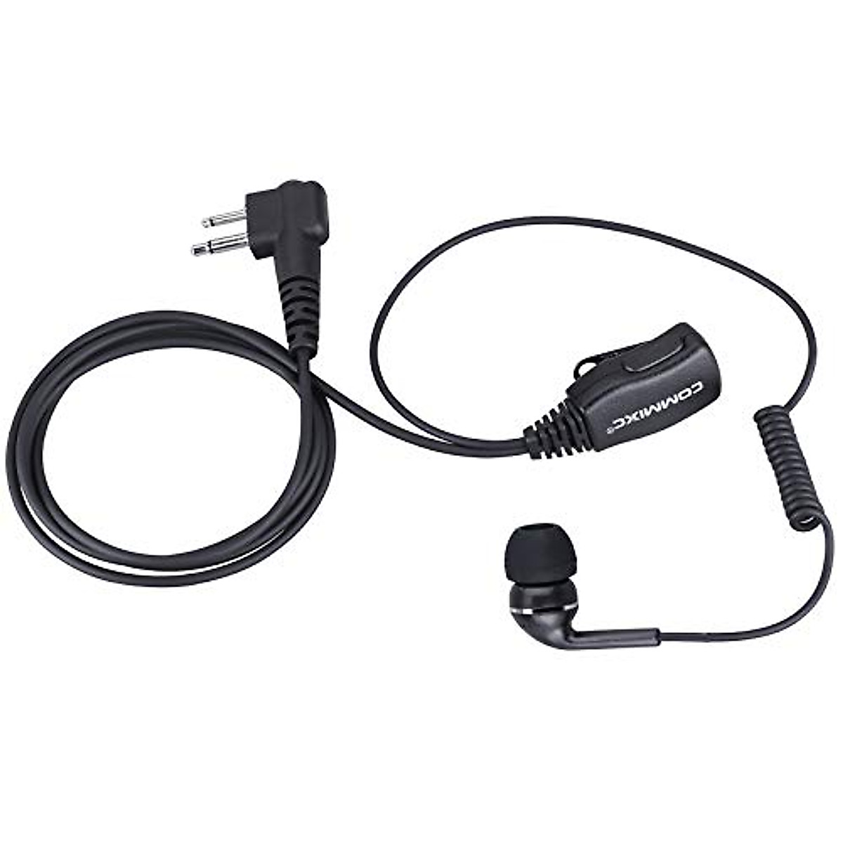 COMMIXC 2-Pack Walkie Talkie Earpiece, 2.5mm/3.5mm 2-Pin in-Ear Walkie Talkie Headset with PTT Mic, Compatible with Motorola Two-Way Radios