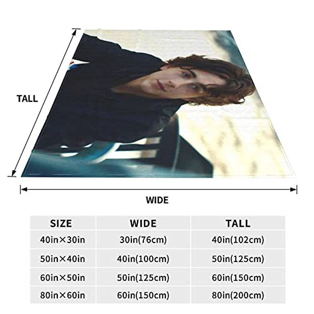 hununtk Timothee Chalamet Blanket Microfiber Fleece Flanel Throw Warm Plush Blanket for Bed Couch Sofa Home Decoration 40"x30" inch